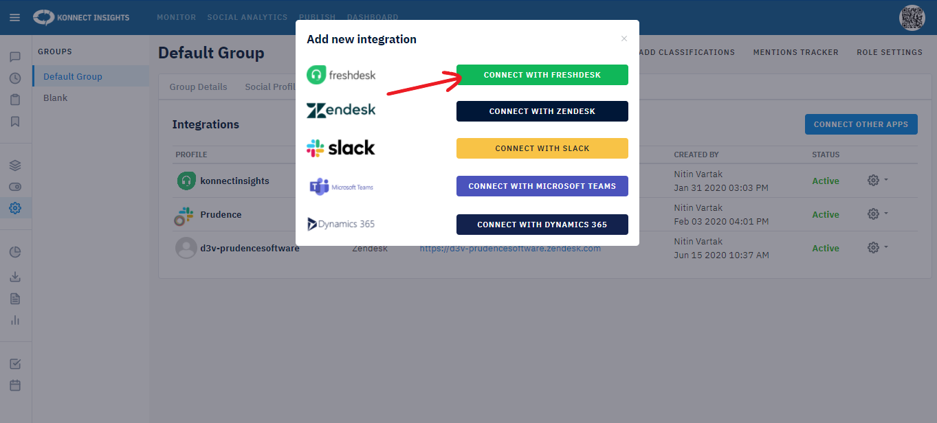 Freshdesk Integration - Konnect Insights