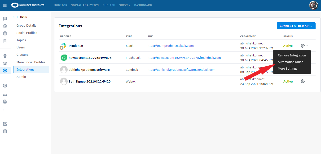 Webex Integration - Konnect Insights