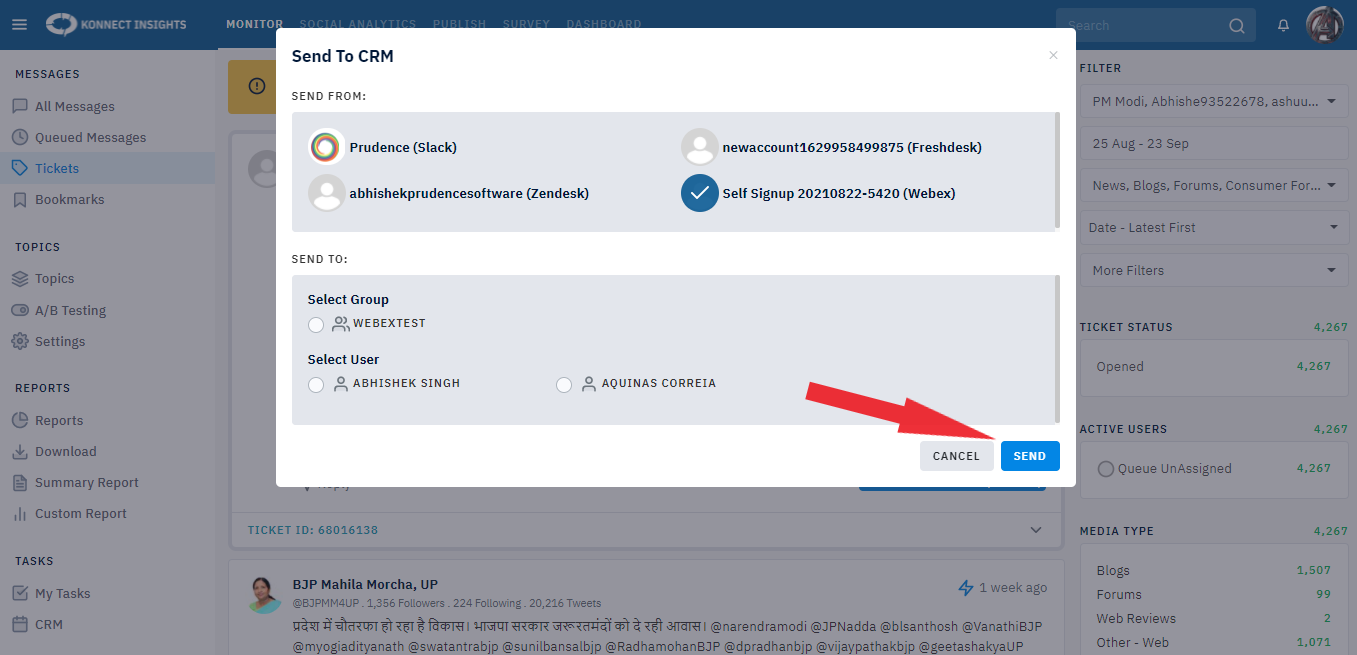 Webex Integration - Konnect Insights